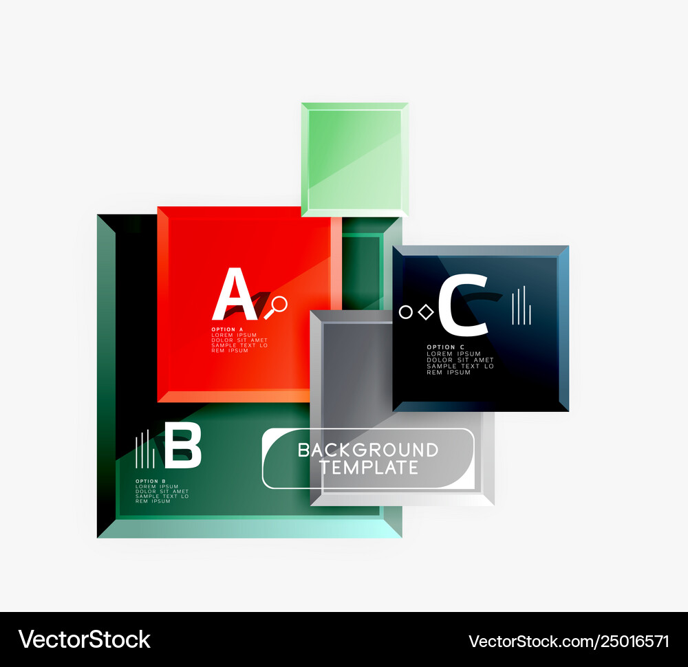 Geometrical design squares abstract banner glossy Vector Image