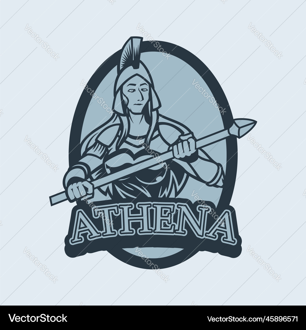 Goddess athena holds a spear in her hand Vector Image