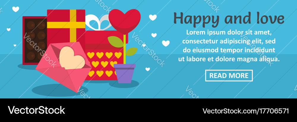Happy and love banner horizontal concept Vector Image