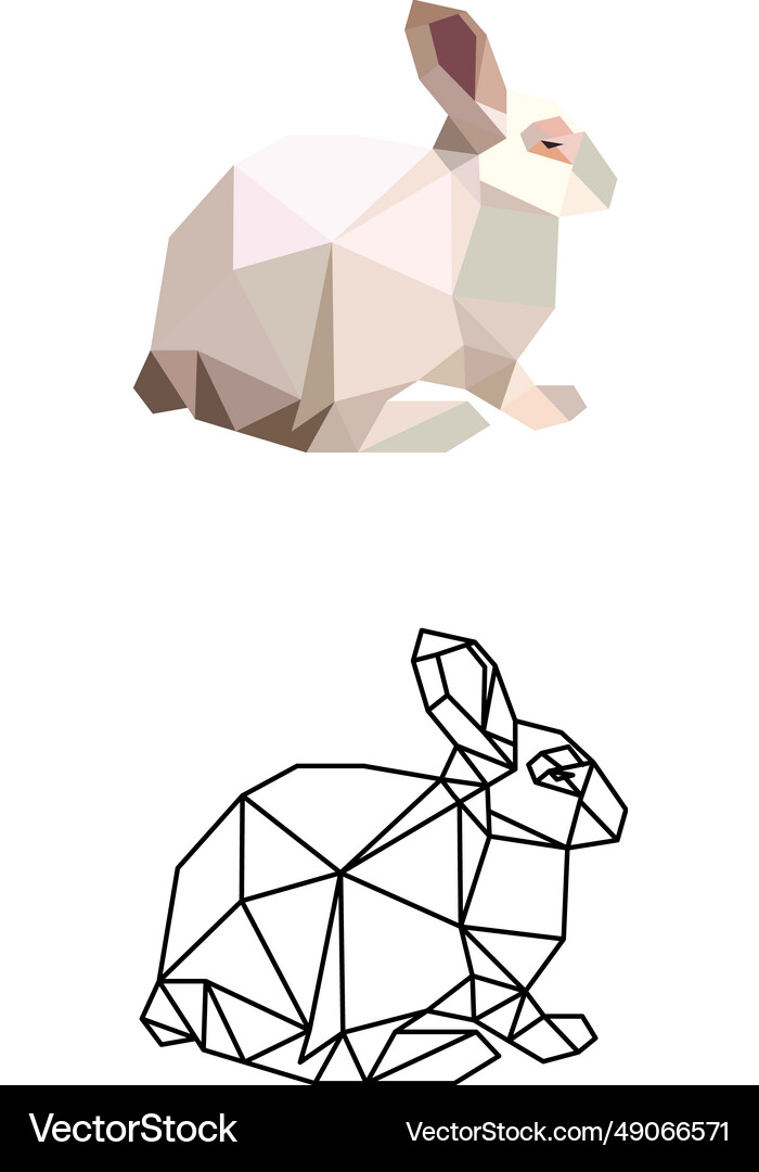 Hare made of geometric shapes Royalty Free Vector Image