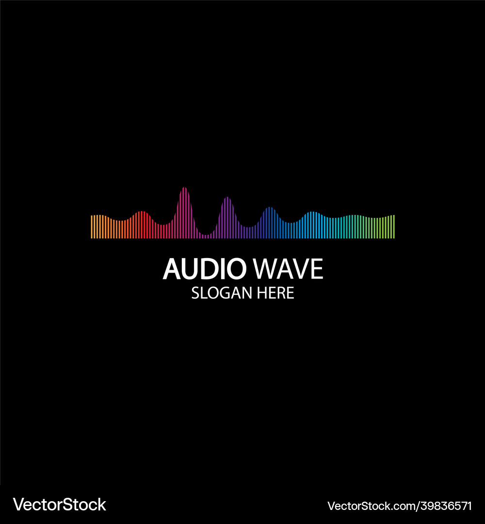 Music logo concept sound wave audio technology Vector Image