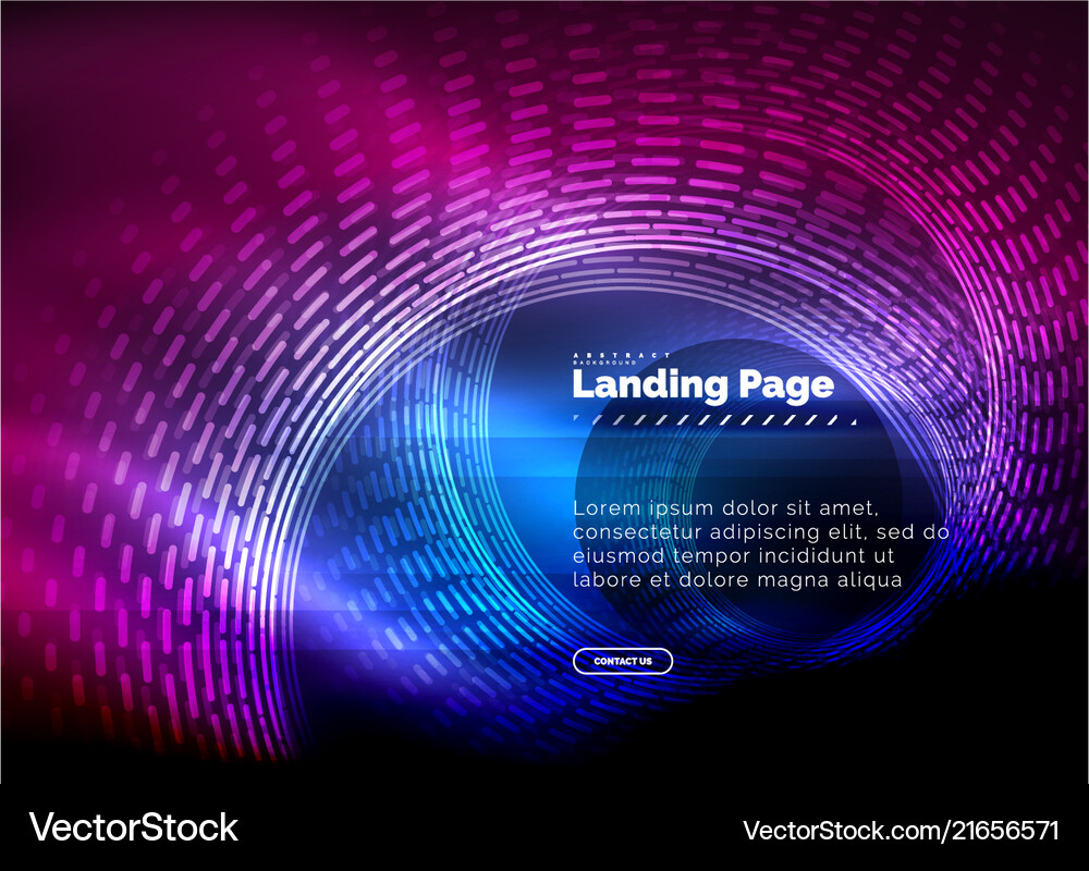 Neon glowing techno lines hi-tech futuristic Vector Image