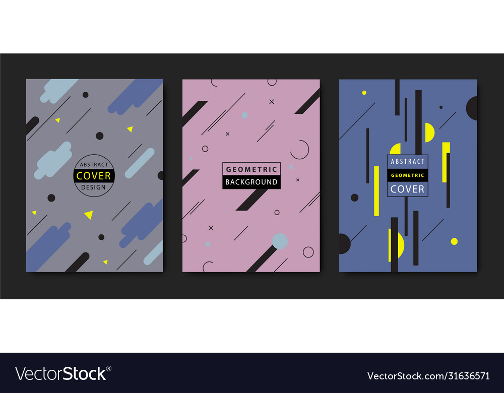Set covers with flat geometric pattern Royalty Free Vector