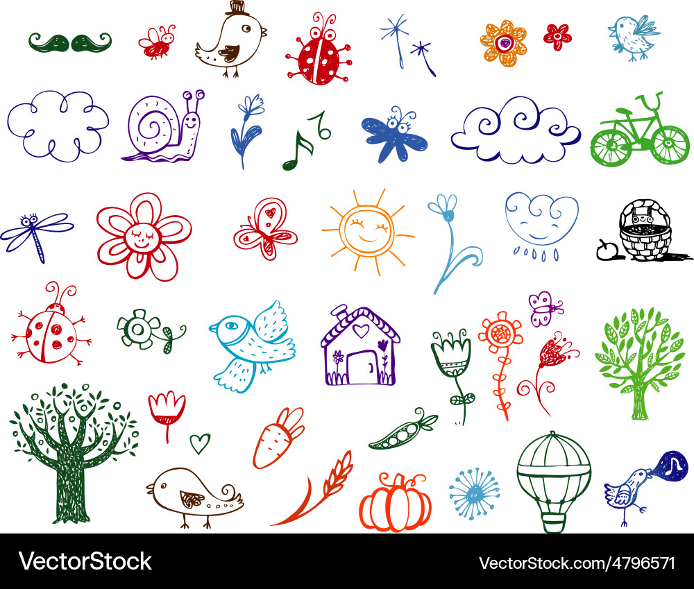 Set of eco doodles Royalty Free Vector Image - VectorStock
