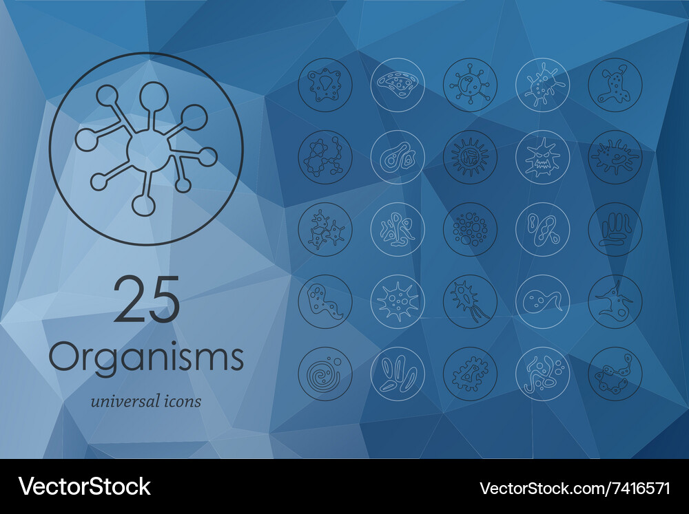 Set of organisms icons Royalty Free Vector Image