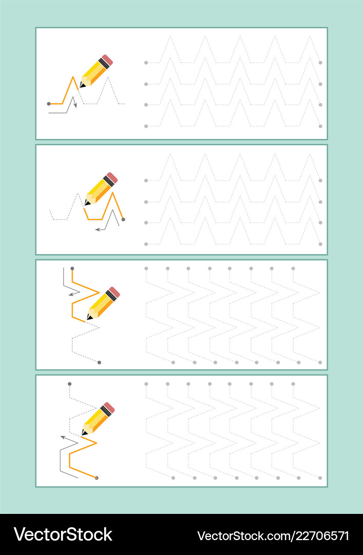 Tracing lines for preschool or kindergarten Vector Image