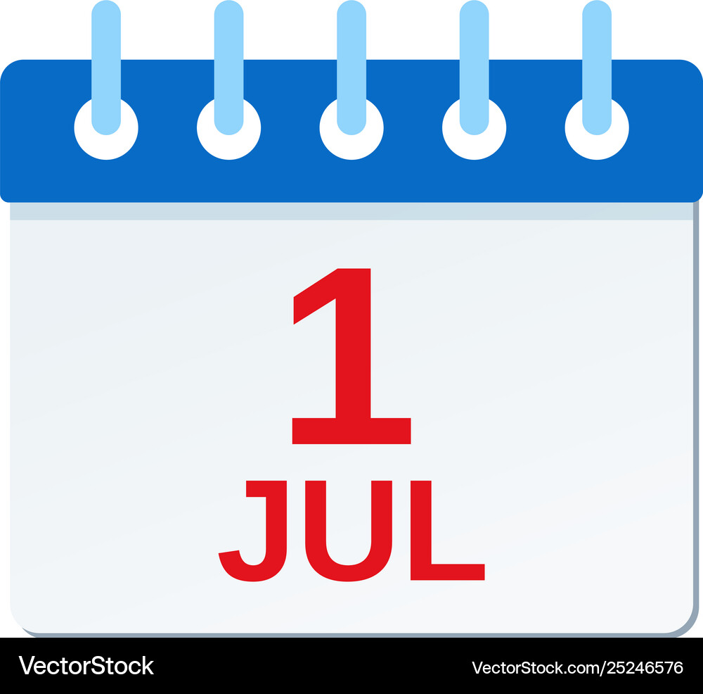 01 july calendar icon canada day Royalty Free Vector Image