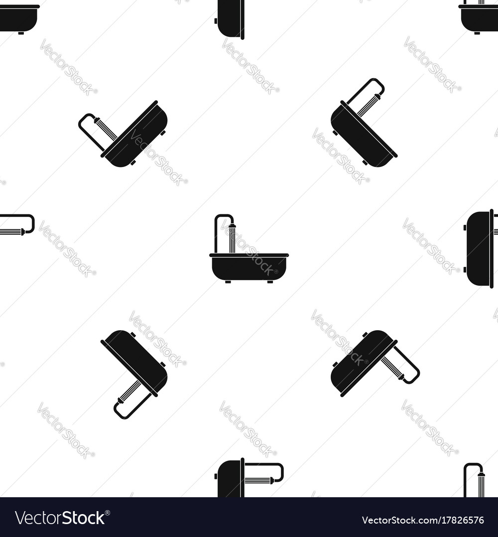 Bathroom pattern seamless black Royalty Free Vector Image