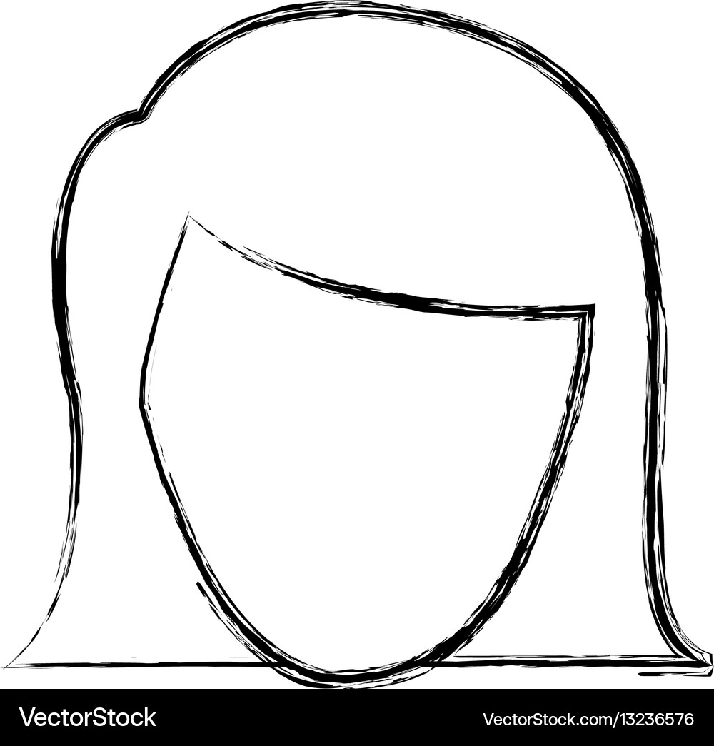 Contour face formal woman icon Royalty Free Vector Image