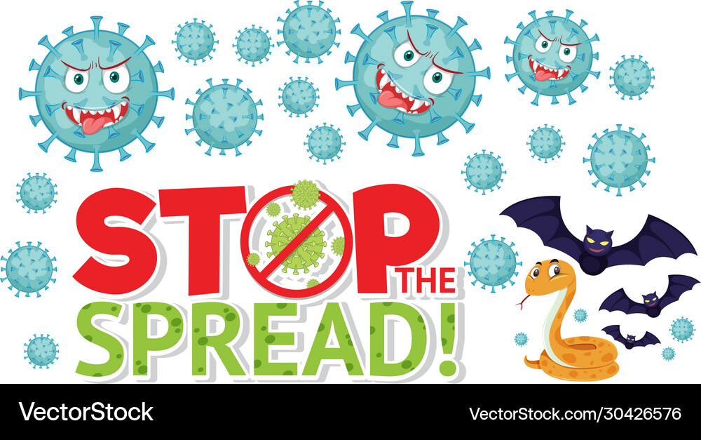 Covid-19 virus from bat to snake Royalty Free Vector Image