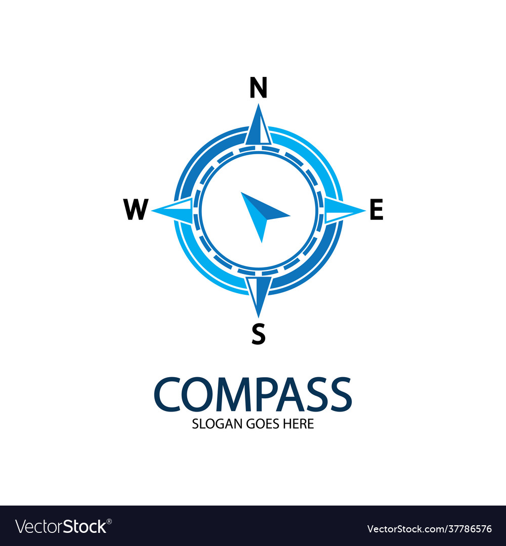 Creative compass concept logo design template Vector Image