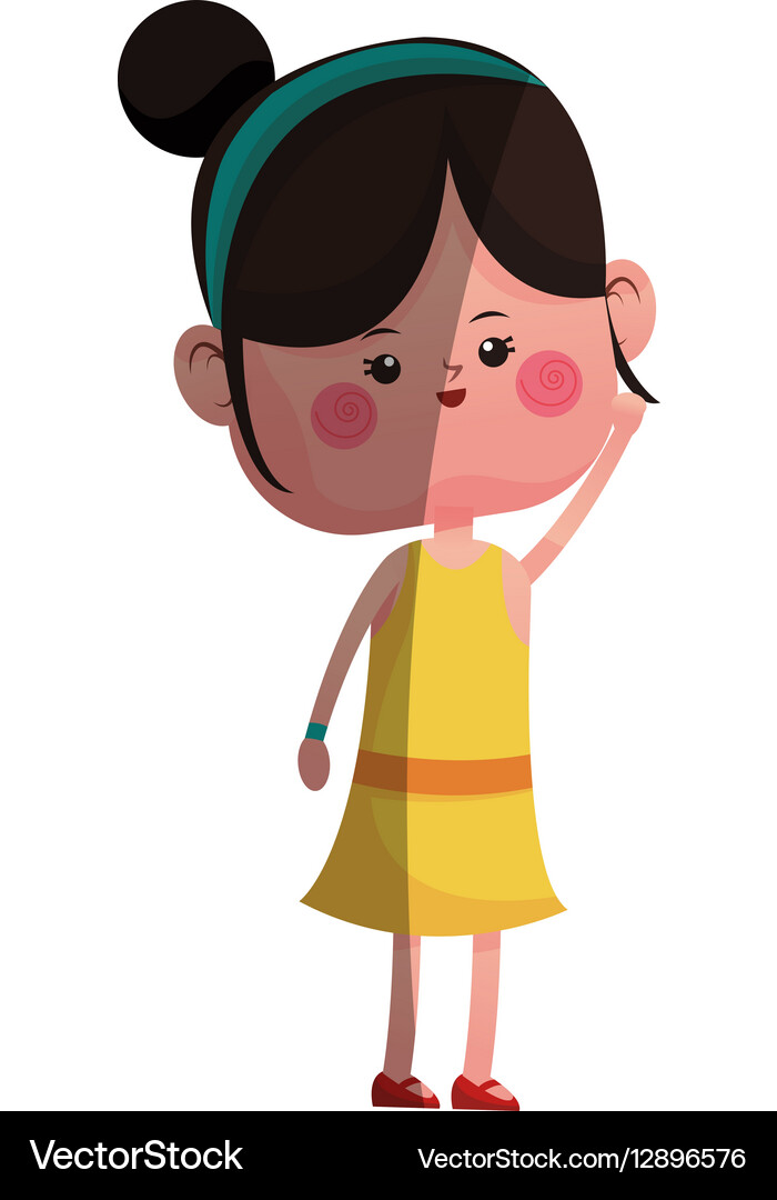 Cute girl cartoon icon Royalty Free Vector Image