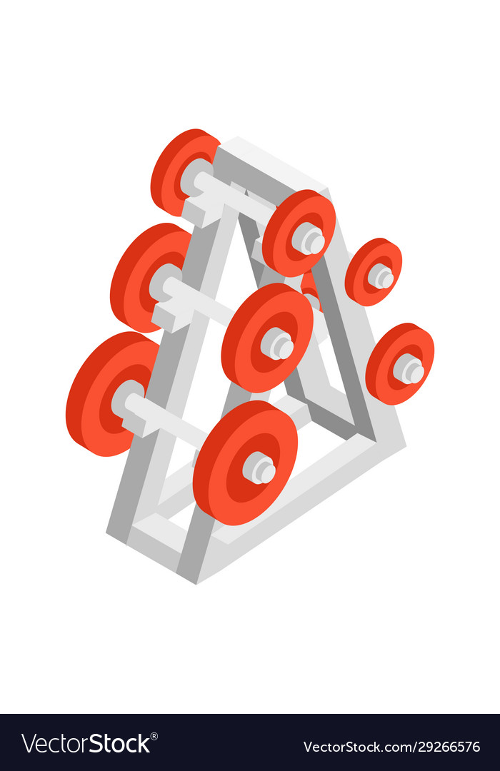 Dumbbells rack isometric Royalty Free Vector Image