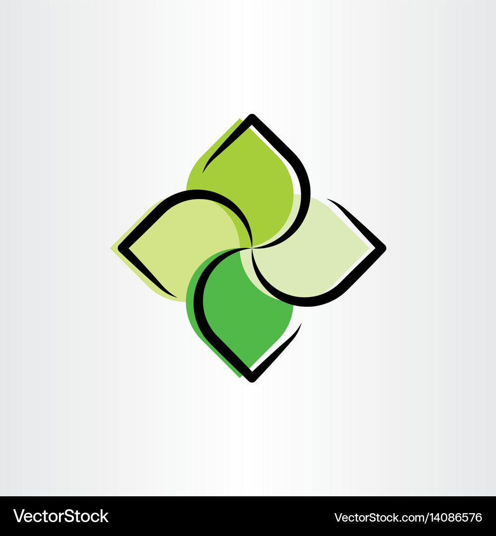 Eco green leaves logo symbol Royalty Free Vector Image