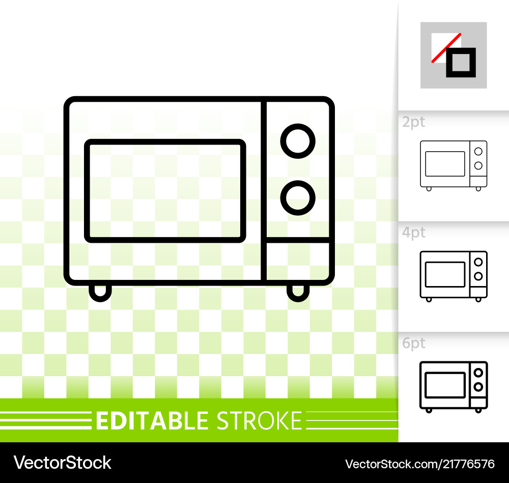 Microwave simple black line icon Royalty Free Vector Image