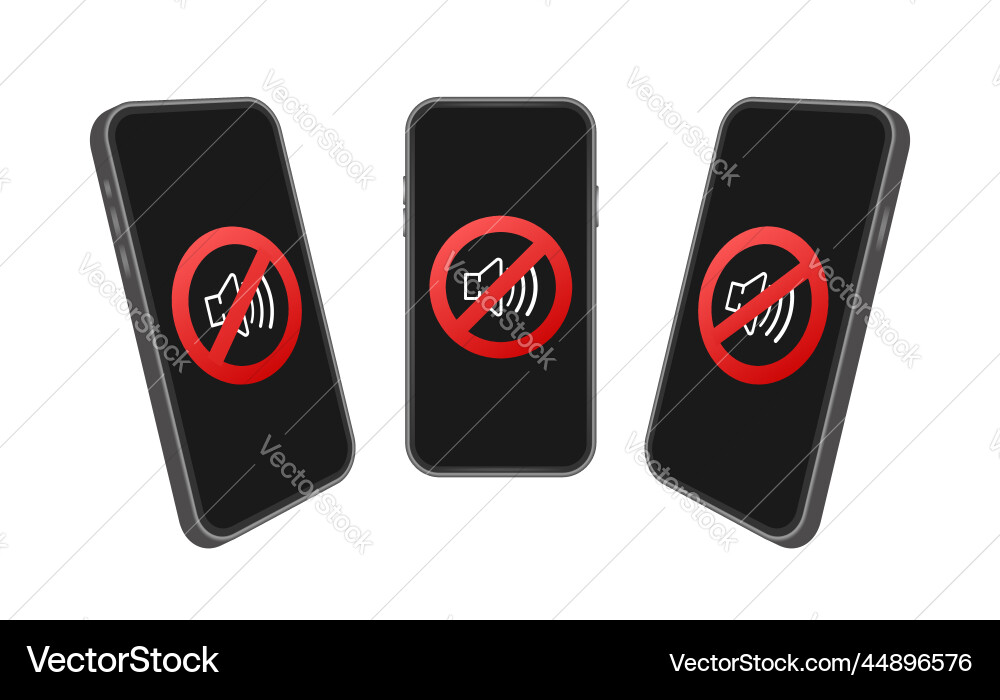 No sound phone telephone call cell Royalty Free Vector Image