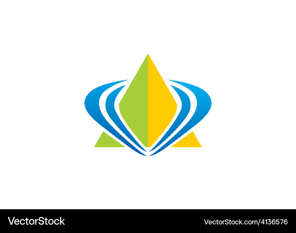 Pyramid triangle loop abstract logo Royalty Free Vector