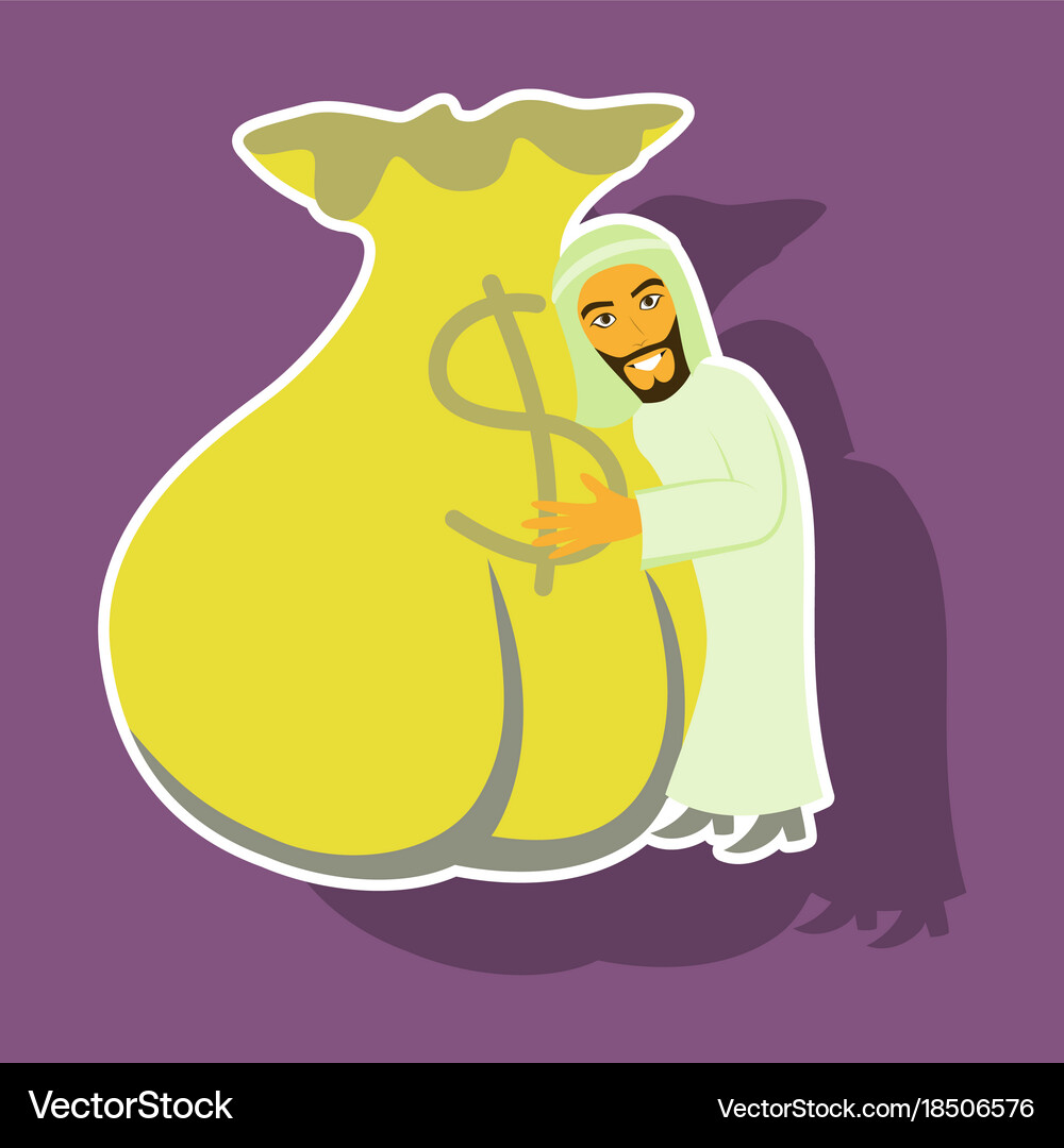 Realistic paper sticker on theme arabic business Vector Image