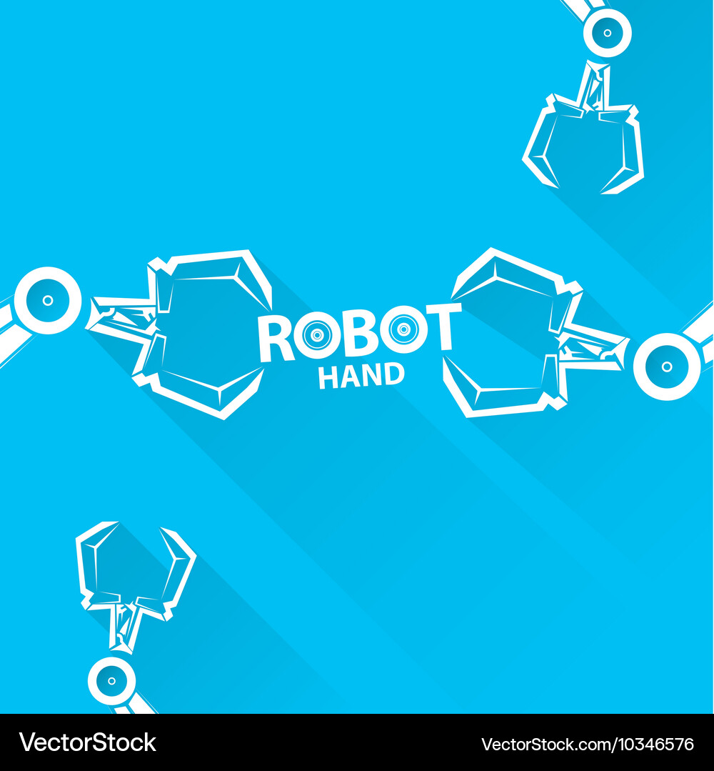 Robotic arm symbol robot hand Royalty Free Vector Image