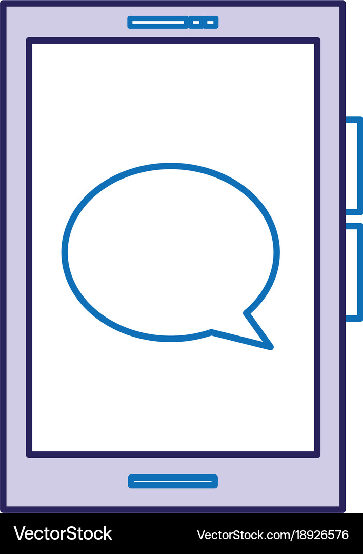 Smartphone device with speech bubbles Royalty Free Vector