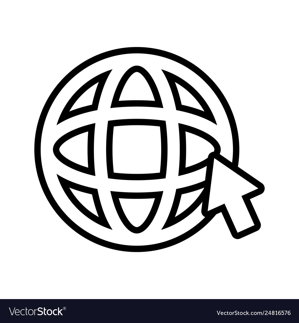 Sphere planet browser icon Royalty Free Vector Image