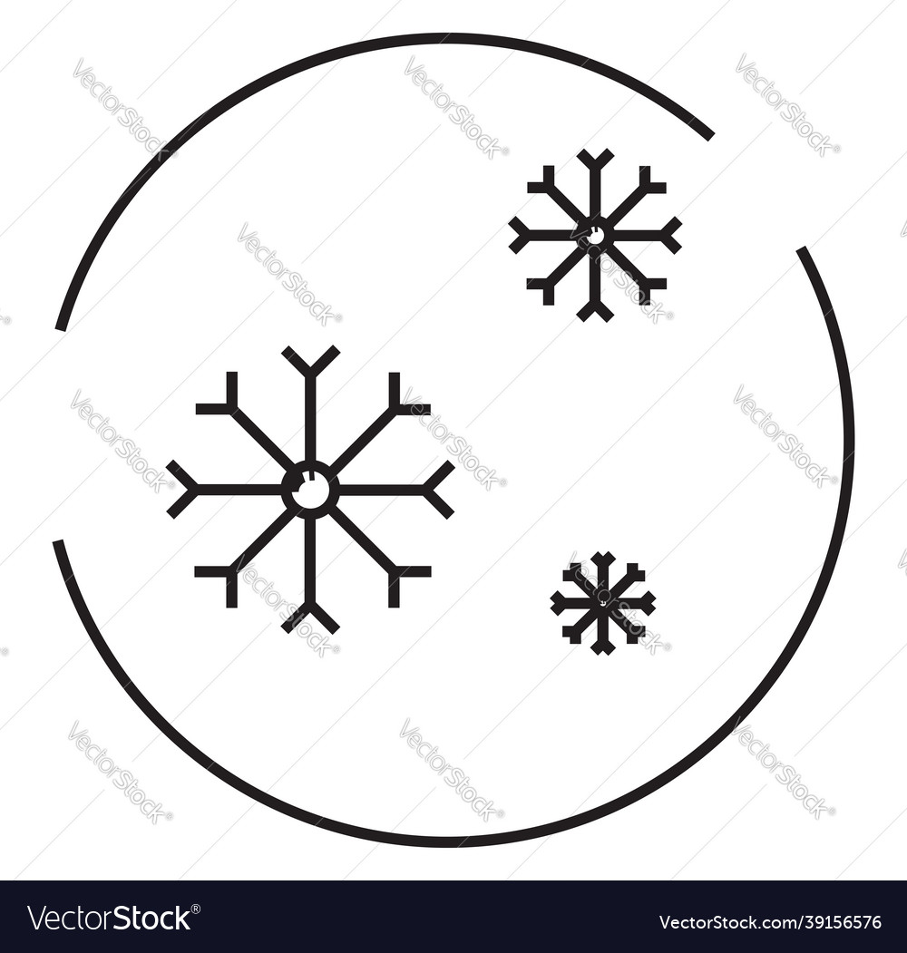 Three snow flakes icon on white background Vector Image