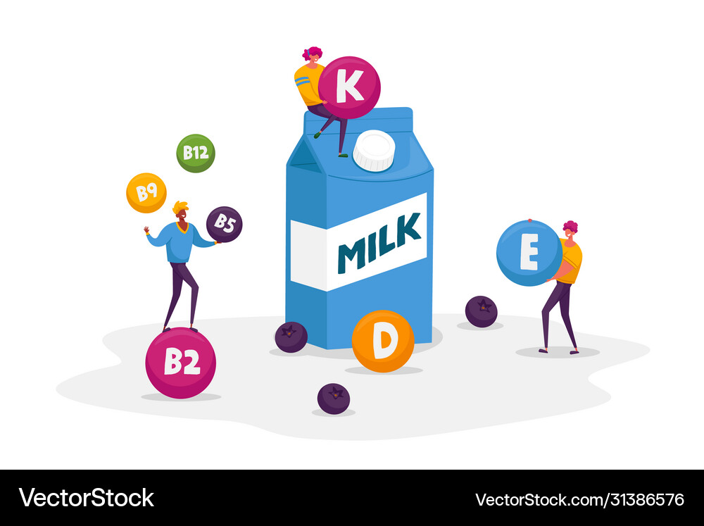 Tiny male and female characters around huge Vector Image