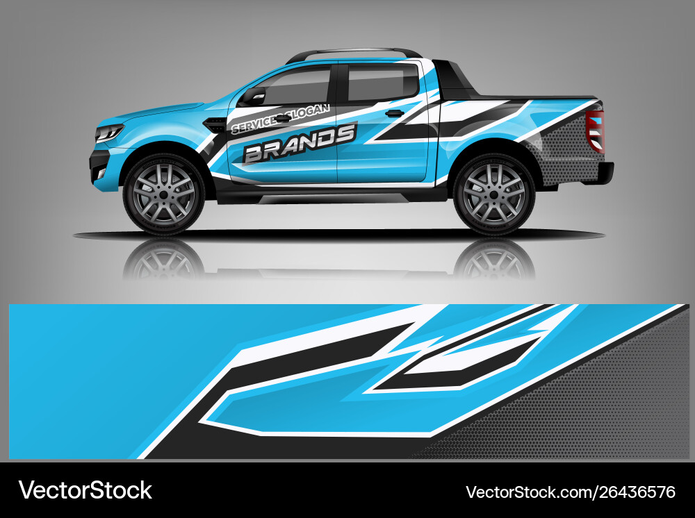 Truck wrap design for company Royalty Free Vector Image