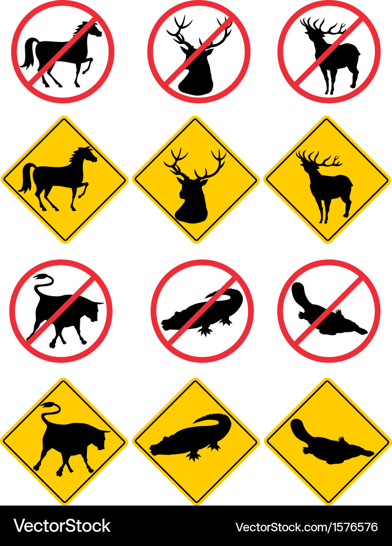 Wildlife Symbols Signs Royalty Free Vector Image