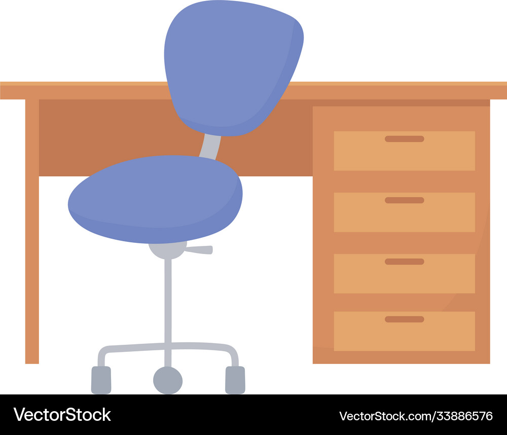 Workspace desk and chair office isolated design Vector Image