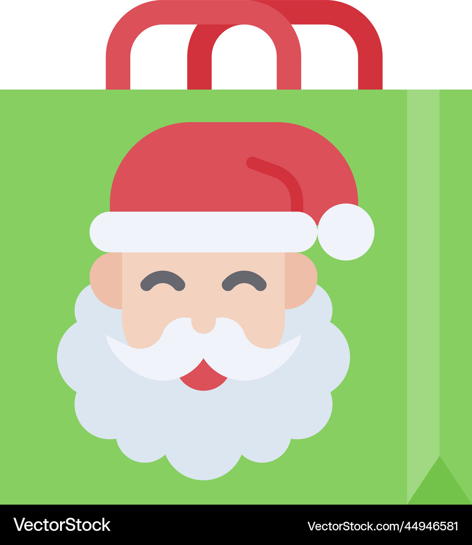 Bag with santa icon christmas related Royalty Free Vector