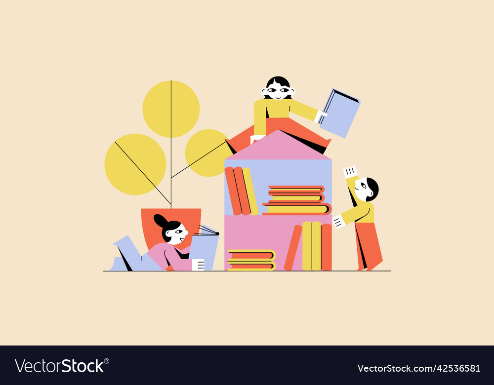 Book reader Royalty Free Vector Image - VectorStock