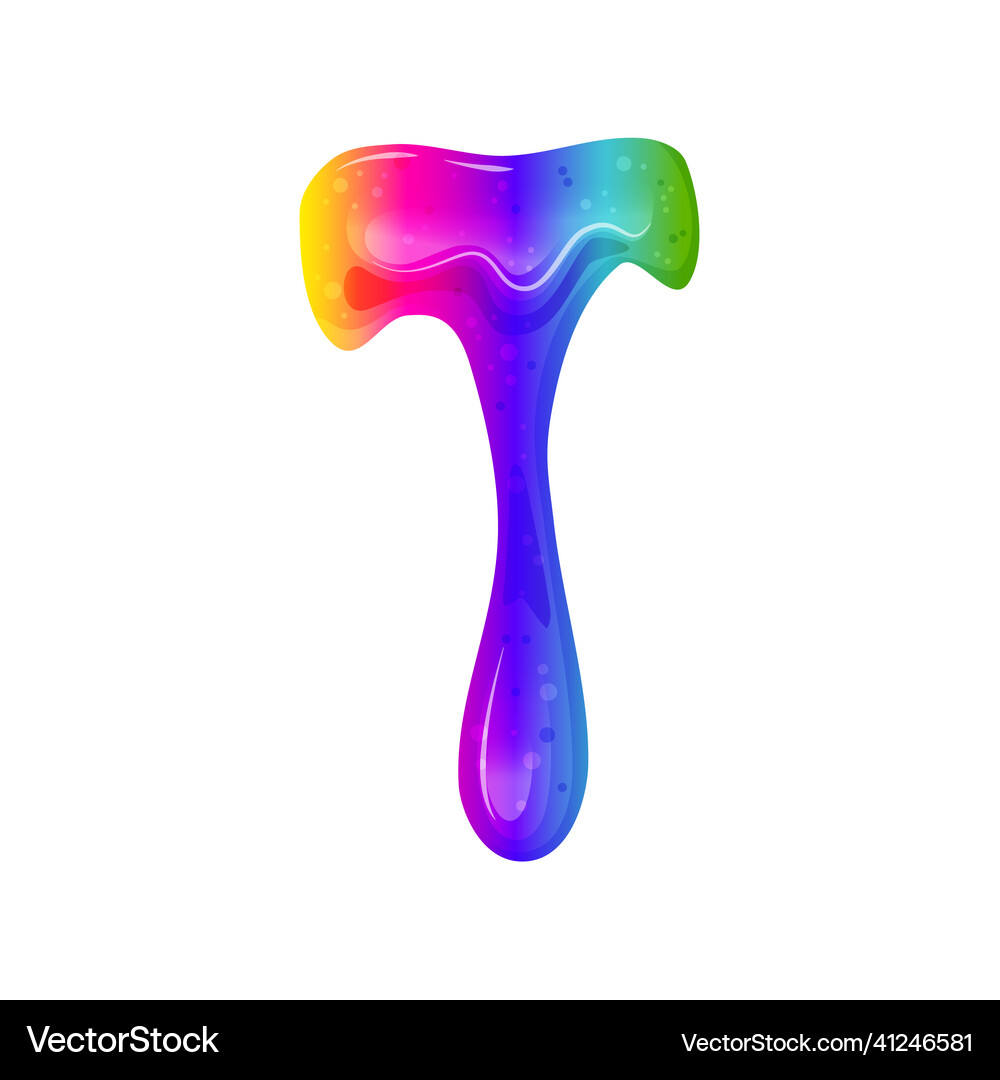 Brilliant rainbow slime viscous flowing liquid Vector Image