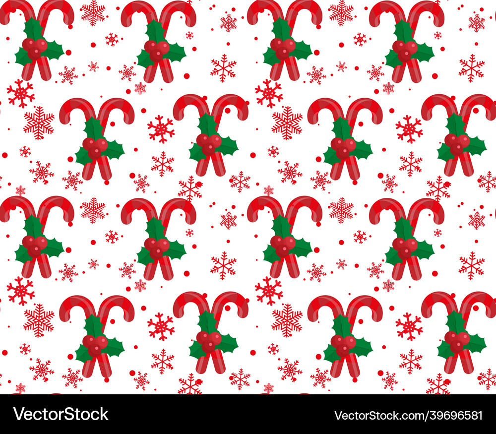 Christmas seamless pattern with candy canes Vector Image