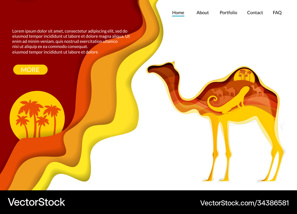 Desert trip website landing page template Vector Image