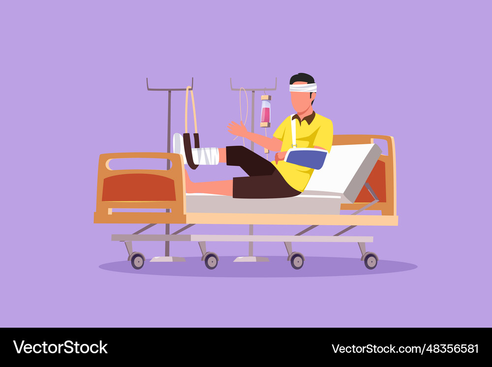 Graphic flat design drawing male patient Vector Image