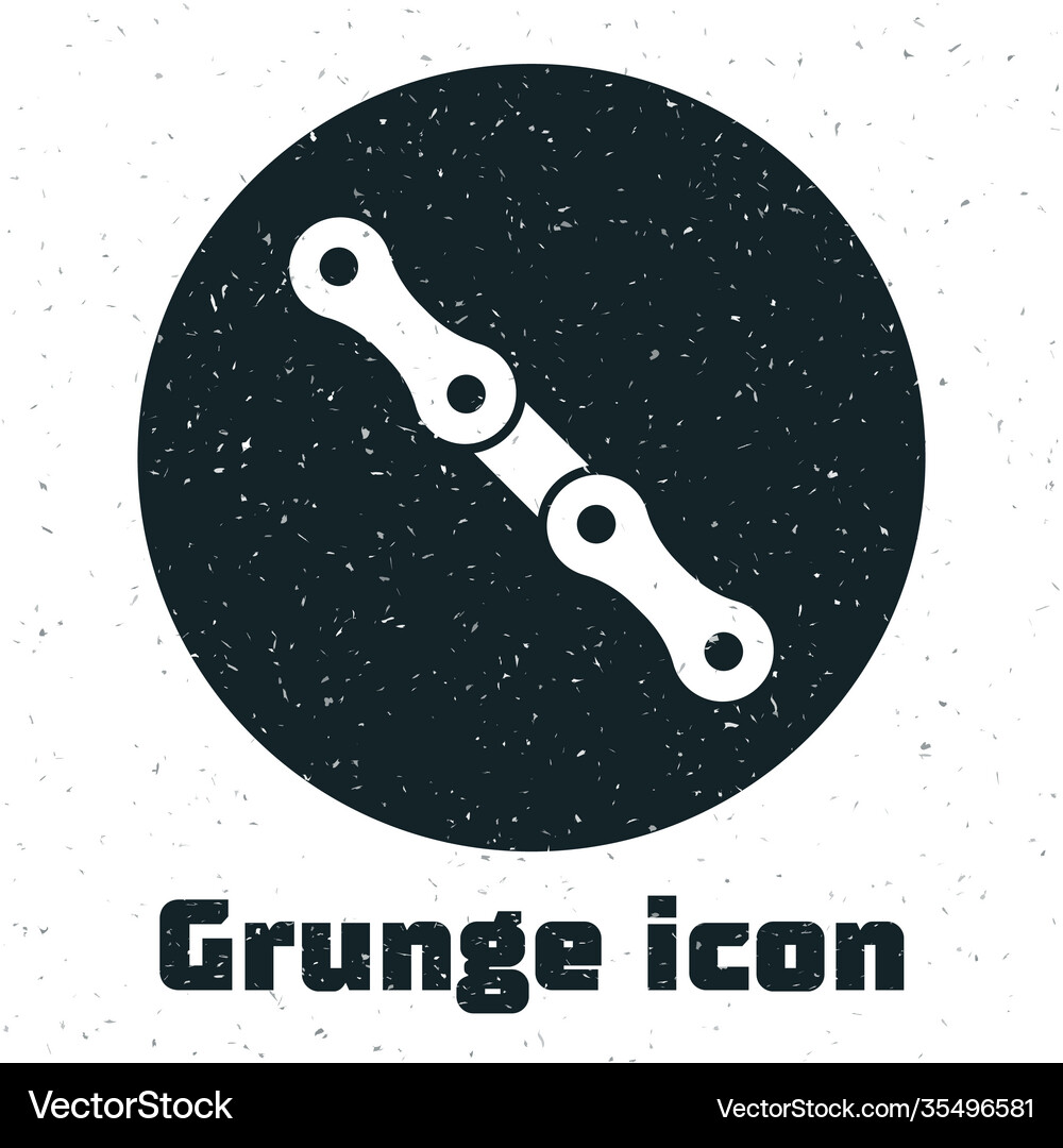Grunge car chain icon isolated on white background