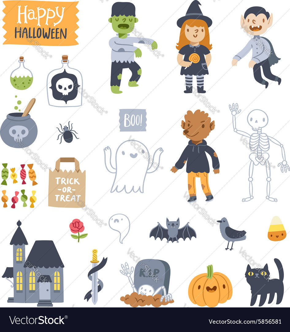 Halloween super set Royalty Free Vector Image - VectorStock