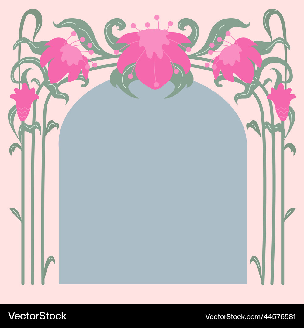 Hand drawn art nouveau frame design Royalty Free Vector