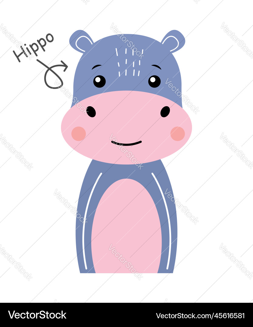 Hippopotamus cartoon character Royalty Free Vector Image