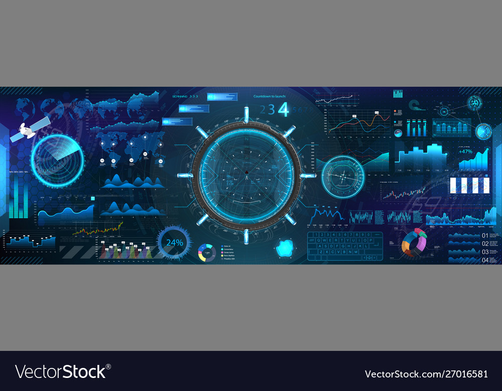 Intelligent technology hud ui ux Royalty Free Vector Image