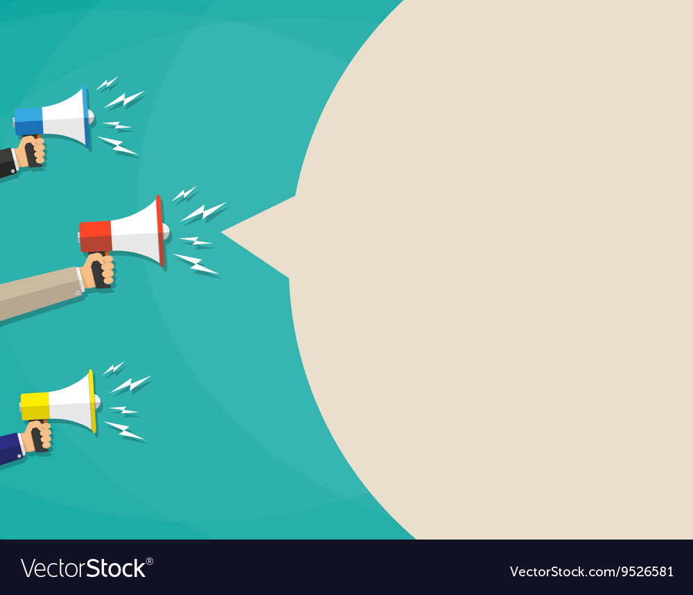 Megaphone with text bubble Royalty Free Vector Image