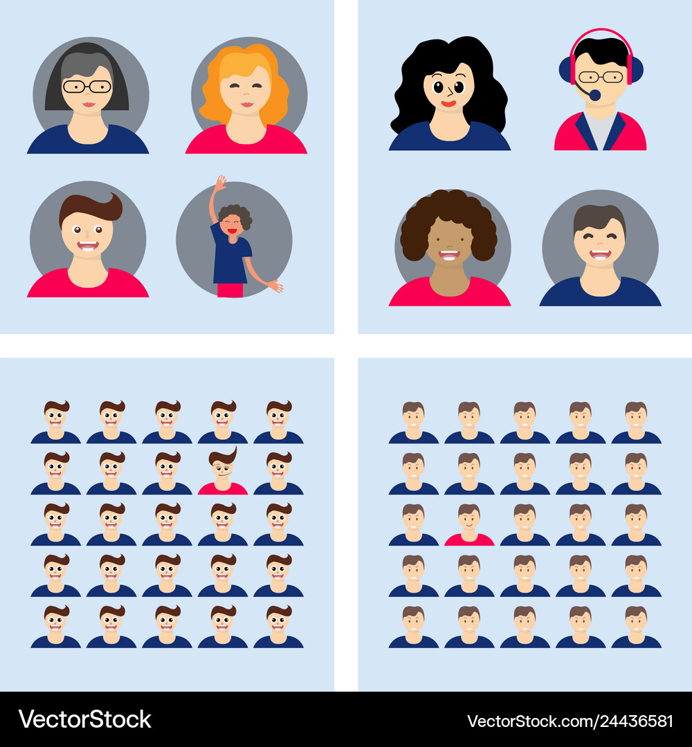 People icon set in trendy flat style isolated Vector Image