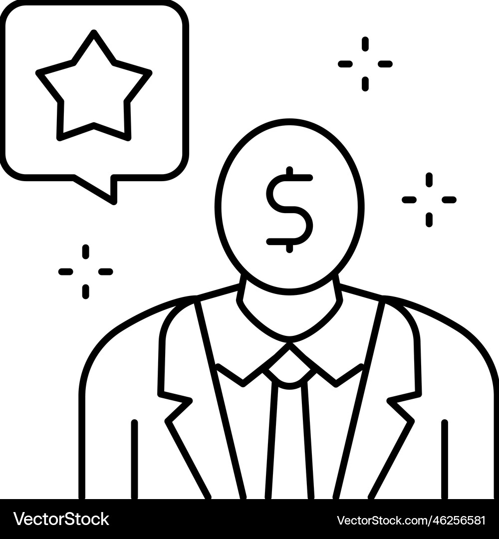 Professional businessman line icon Royalty Free Vector Image