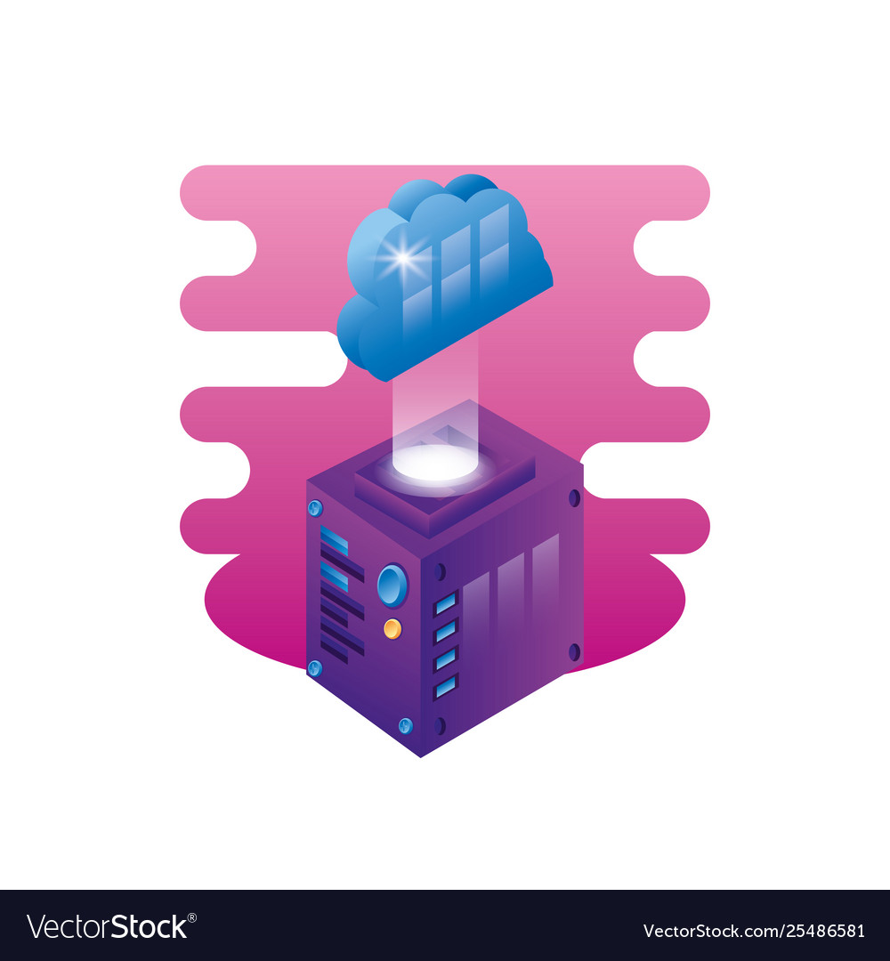 Server Data Center With Cloud Computing Royalty Free Vector