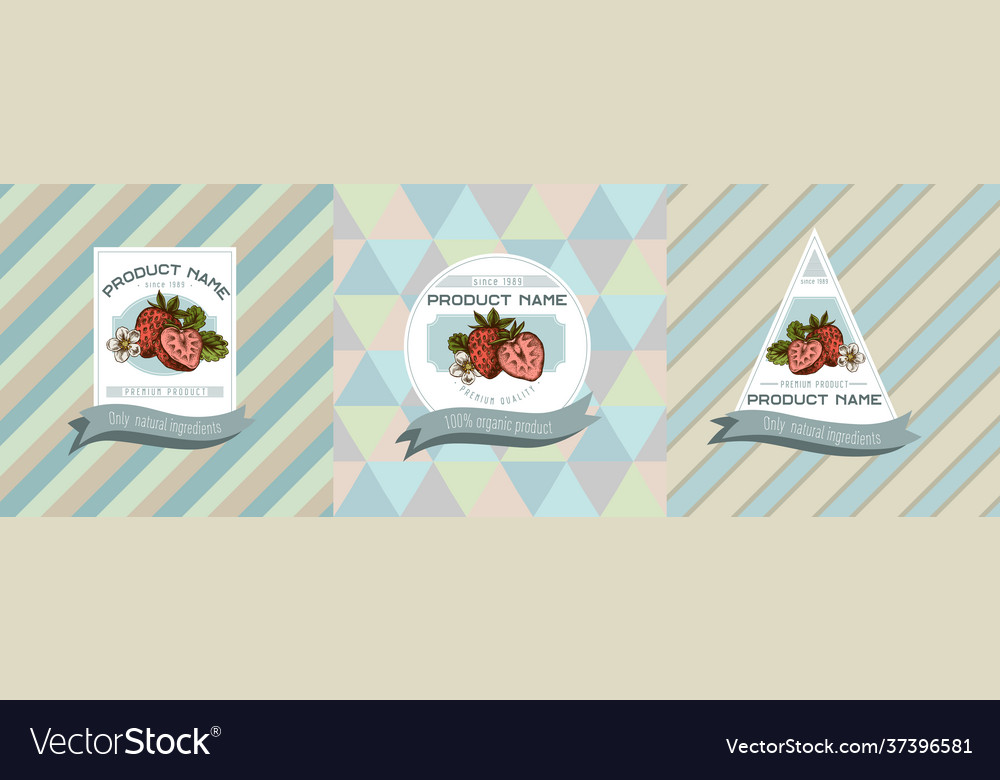 Three colored labels Royalty Free Vector Image