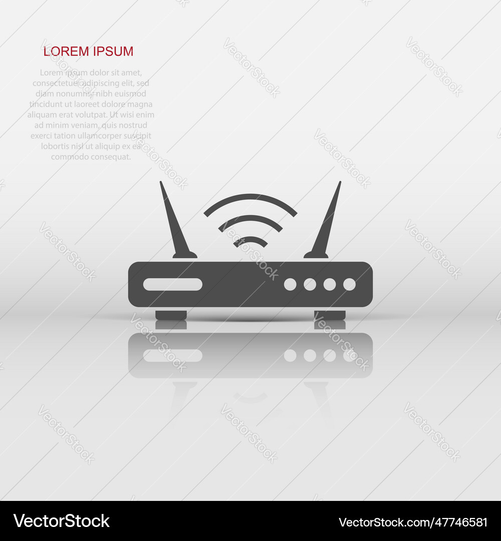 Wifi router icon in flat style broadband on white Vector Image