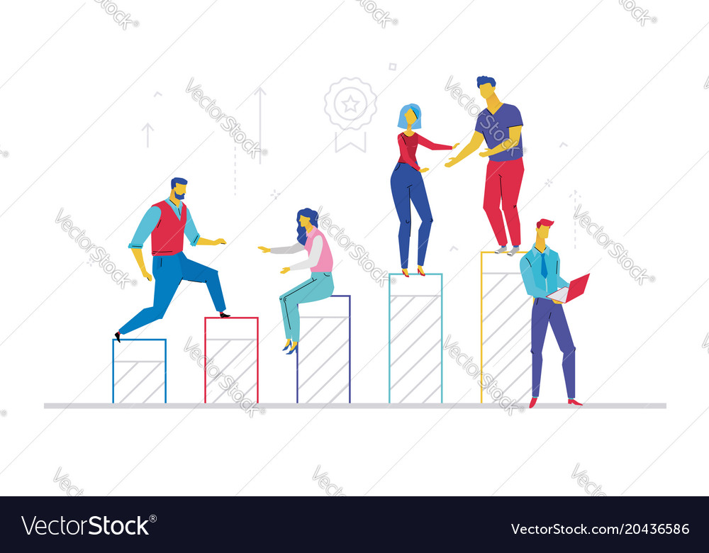 Business team - flat design style colorful Vector Image