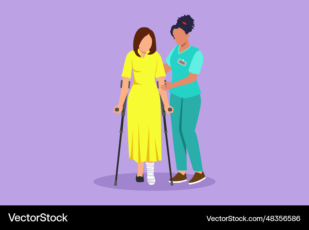 Cartoon flat style drawing woman patient learn Vector Image