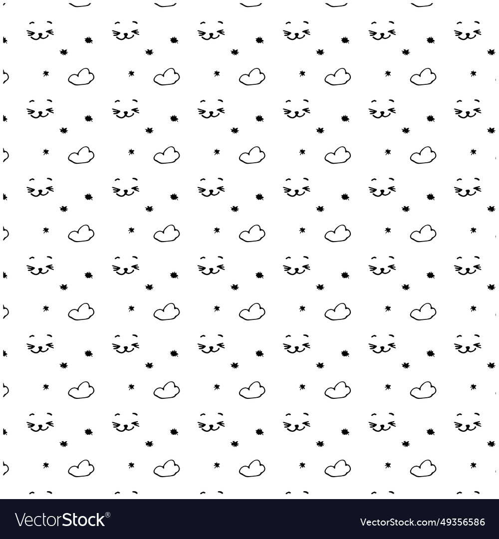 Cat seamless pattern Royalty Free Vector Image